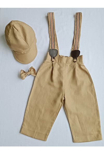 Momsandbabies Erkek Bebek-Çoçuk Bal Renkli Salopet Pantolon Takım