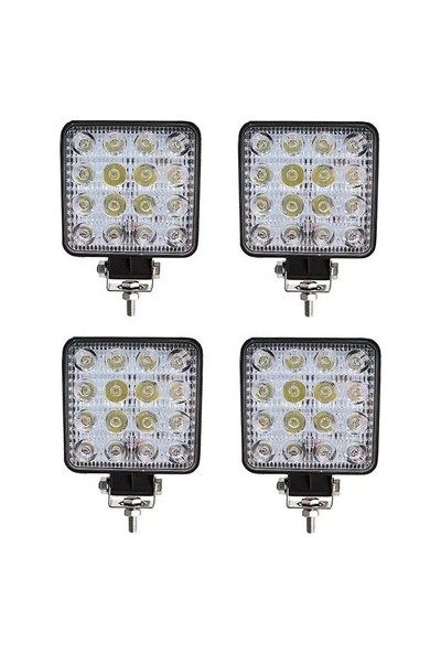 Forza 4'lü Off Road Beyaz Işık Sis Farı Lambası 16 LED Kare Forza 4'lü Off Road Beyaz Işık Sis Farı Lambası 16 LED Kare