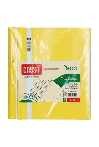 Cassa Telli Dosya 50'li 10 Paket Sarı Cassa Telli Dosya 50'li 10 Paket Sarı