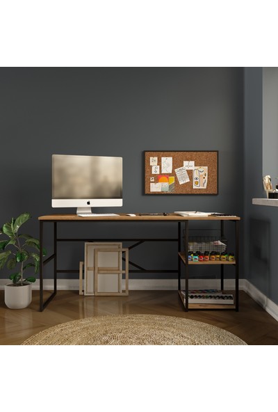 Robin Home Atlantis Ofis Büro Çalışma Masası Bilgisayar Masası Laptop Masası Raflı 160CM AS28-A Çam Robin Home Atlantis Ofis Büro Çalışma Masası Bilgisayar Masası Laptop Masası Raflı 160CM AS28-A Çam