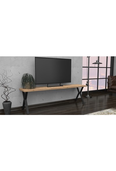 Crafty Home Metal Tv Sehpası Ahşap Tv Sehpası Tv Sehpası