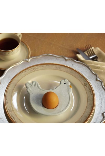 Handizayn Tekli Mavi Seramik Yumurtalık