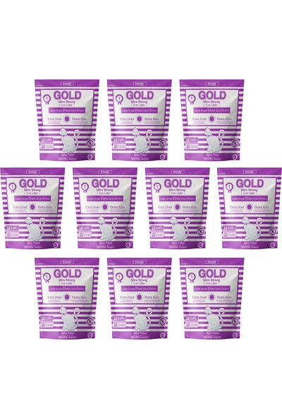 Freshy Gold Silika Kristal Kedi Kumu - 10 Aylık Set - Kalın Taneli 3,8 Litrelik - 10'lu Freshy Gold Silika Kristal Kedi Kumu - 10 Aylık Set - Kalın Taneli 3,8 Litrelik - 10'lu