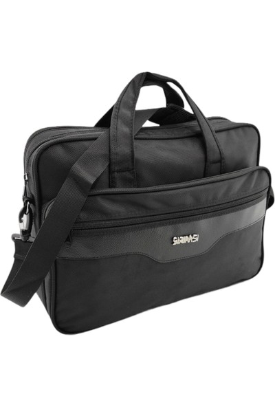 Sırımsı Siyah 1900 Denye Kumaş Laptop & Evrak Çantası (164) Sırımsı Siyah 1900 Denye Kumaş Laptop & Evrak Çantası (164)