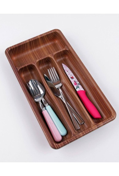 Tvet Çekmece Içi Kaşıklık 4 Bölmeli 36 x 20 cm Ahşap Desenli T40171 Tvet Çekmece Içi Kaşıklık 4 Bölmeli 36 x 20 cm Ahşap Desenli T40171
