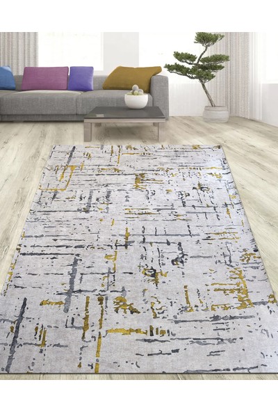 Nur Home Nrh- 49 Renkli Dalgalar Süngerli Kadife Lastikli Halı Örtüsü