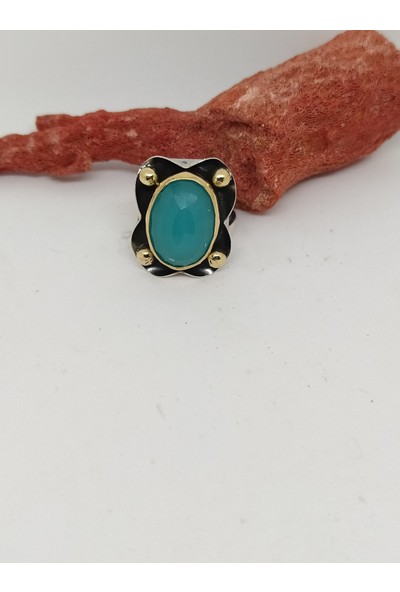 BD Gümüş Kalsedon Taşlı Kadın Gümüş Yüzük