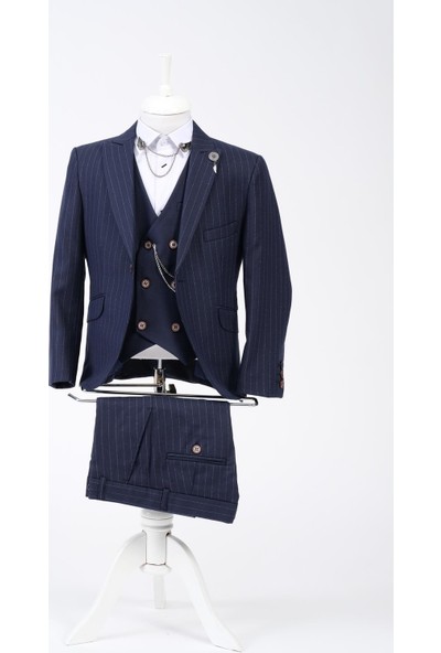 Doctor Junior Çizgili Erkek Çocuk Takım Elbise