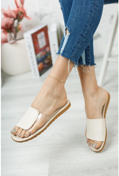 Modafrato Rose Şeffaf Kadın Terlik Açık Ev Terliği