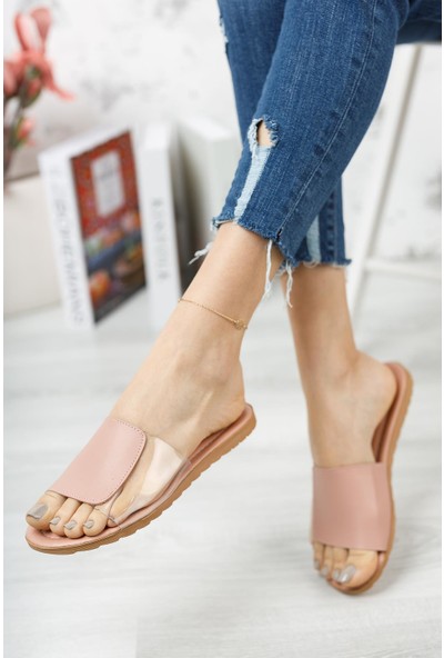 Modafrato Rose Şeffaf Kadın Terlik Açık Ev Terliği
