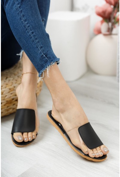 Modafrato Rose Şeffaf Kadın Terlik Açık Ev Terliği