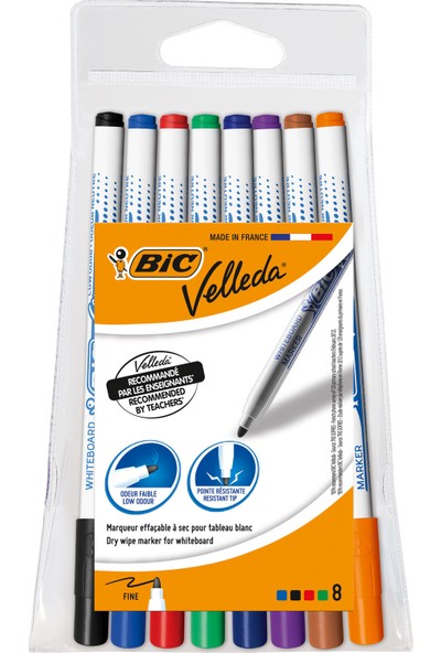 Bic Velleda 1721 Beyaz Tahta Kalemi 8'li Poşet Bic Velleda 1721 Beyaz Tahta Kalemi 8'li Poşet