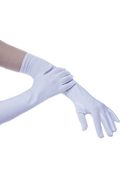 Gentilbay Beyaz Saten Gece Eldiveni