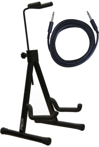 Presto PRS01-ESD Sap Dayamalı Elektro Gitar Sehpası Standı + 3 Metre Jak Kablosu