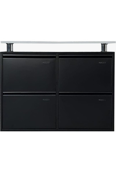 Kaser Metal 2+2 Siyah Metal Ayakkabılık
