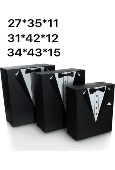 Buldubuldu 3lü Set Siyah Damat Bohça Kutusu Buldubuldu 3lü Set Siyah Damat Bohça Kutusu