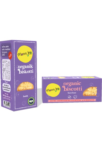 Monn Bio Organik Fındıklı Biskotti - 70 G