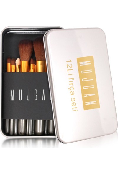 Mujgan 12'li Metal Kutulu Makyaj Fırça Seti Mujgan 12'li Metal Kutulu Makyaj Fırça Seti