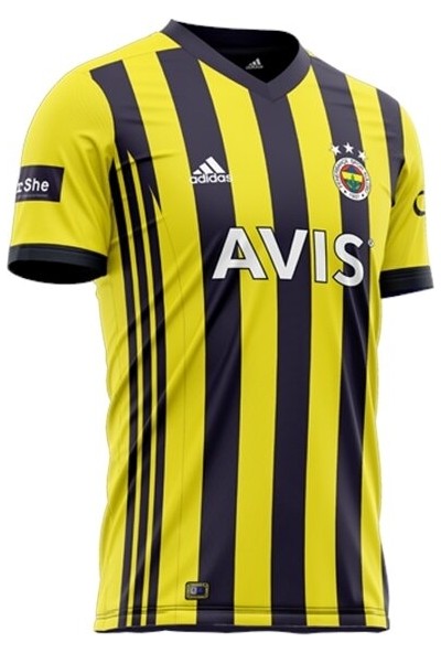 Fenerbahçe Unisex Çubuklu Fenerbahçe 2020/21 Maç Forması