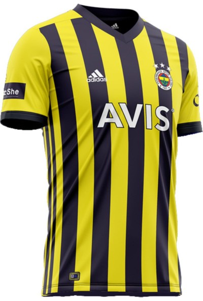 Fenerbahçe Unisex Çubuklu Fenerbahçe 2020/21 Maç Forması