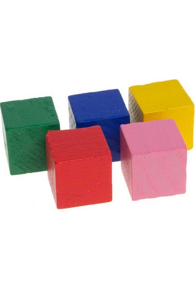 Südor Ahşap Küp Blok Renkli - 20 Adet