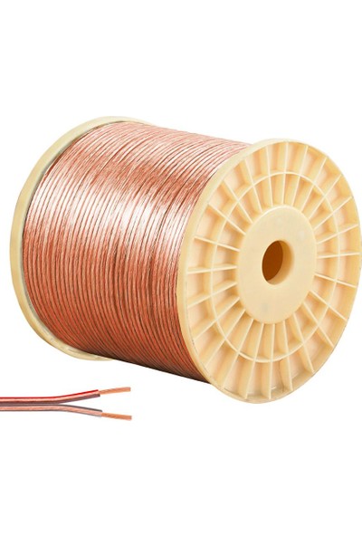 Cable Cable Hoparlör Kablosu Kordon 2x0.75 Şeffaf 200 Metre Erk Yerli Cable Cable Hoparlör Kablosu Kordon 2x0.75 Şeffaf 200 Metre Erk Yerli