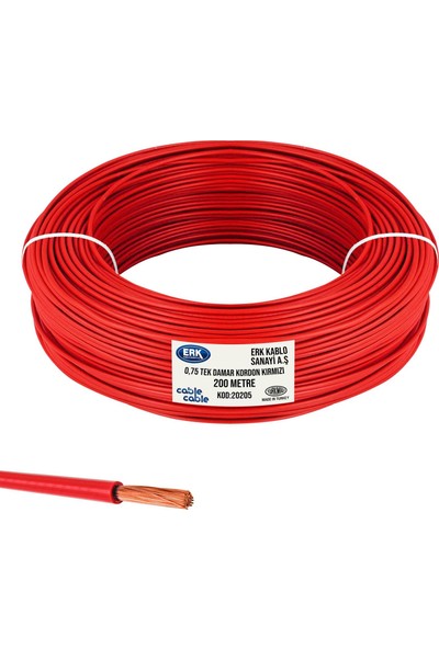 Cable Cable Seslendirme Tesisat Kablosu 0.75 Tek Damar Kırmızı 200 Metre Erk Yerli Cable Cable Seslendirme Tesisat Kablosu 0.75 Tek Damar Kırmızı 200 Metre Erk Yerli