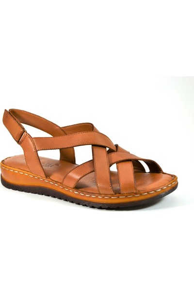Beety BY14.12 Deri Taba Kadın Sandalet