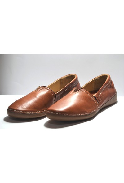 Beety 902 Hakiki Taba Deri Rok Babet Kadın Ayakkabı