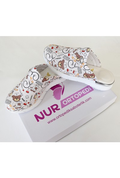 Nur Ortopedi Ayıcıklı Ultra Hafif Comfort Taban Bayan Sabo Terlik Nur Ortopedi Ayıcıklı Ultra Hafif Comfort Taban Bayan Sabo Terlik