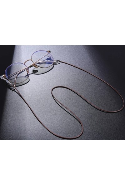 Platin Hediyelik Kadın Düz Kahverengi Ipli Güneş Gözlüğü Gözlük Ipi Askısı Aksesuarı