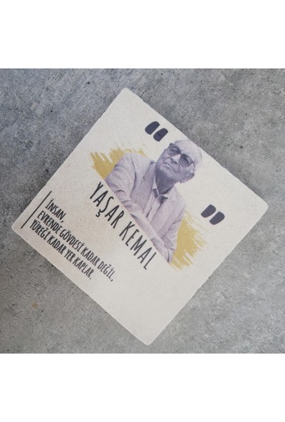 Bcoverart Taş Bardak Altlığı-Yaşar Kemal