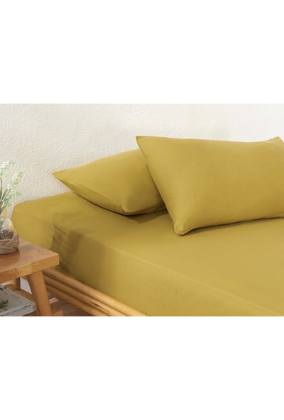 English Home Düz Pamuk Tek Kişilik Lastikli Çarşaf Takımı 100X200 cm Kivi Yeşili