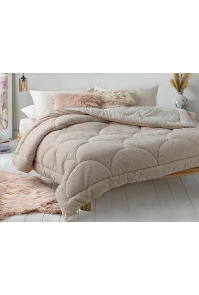 English Home Cozy Sherpa Tek Kişilik Yorgan 155X215 cm Bej
