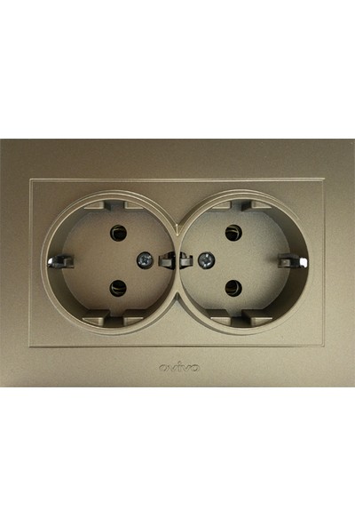 Ovivo Grano Titanyum İkili Topraklı Priz Çerçeveli