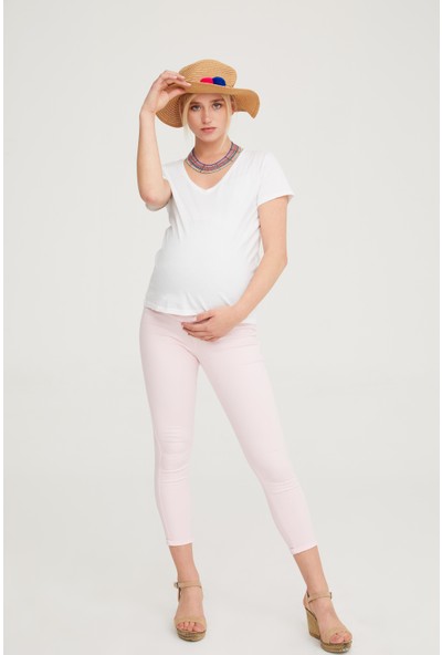 Hamile Süper Strech Tensel Skinny Fit Pantolon Toz Pembe 1081 Hamile Süper Strech Tensel Skinny Fit Pantolon Toz Pembe 1081