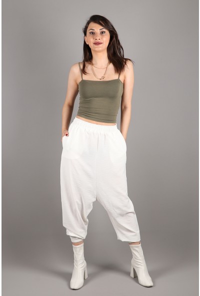 Rich Kadın Ekru Şalvar Pantolon