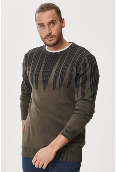 AC&Co / Altınyıldız Classics Standart Fit Bisiklet Yaka Desenli Koton Triko Kazak AC&Co / Altınyıldız Classics Standart Fit Bisiklet Yaka Desenli Koton Triko Kazak