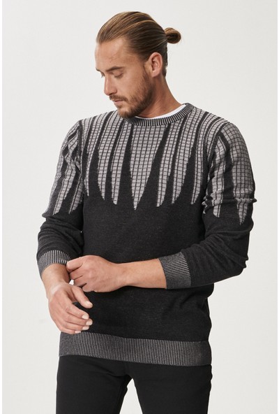 AC&Co / Altınyıldız Classics Standart Fit Bisiklet Yaka Desenli Koton Triko Kazak AC&Co / Altınyıldız Classics Standart Fit Bisiklet Yaka Desenli Koton Triko Kazak