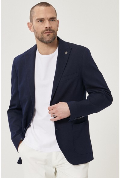 AC&Co / Altınyıldız Classics Slim Fit Dar Kesim Kırlangıç Yaka Desenli Casual Ceket