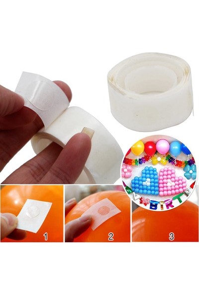 Bsithalat Balon Bandı Çift Taraflı Balon Yapışkanı 100 Adet