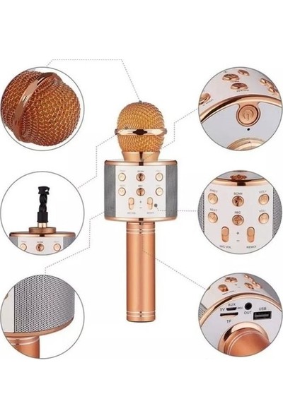 Tatu Handheld Ktv Karaoke Mikrofon Rose Gold WS-858 Tatu Handheld Ktv Karaoke Mikrofon Rose Gold WS-858