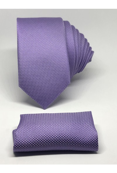 Kravat Gezegeni Lila Renk Slim Fit Oxford Kuş Gözü Desen Mendilli Kravat Kravat Gezegeni Lila Renk Slim Fit Oxford Kuş Gözü Desen Mendilli Kravat