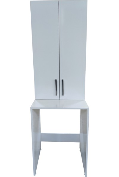 Ahşap Mobilya Çamaşır Makinası Dolabı Beyaz