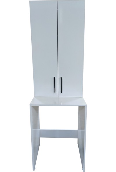 Ahşap Mobilya Çamaşır Makinası Dolabı - Beyaz