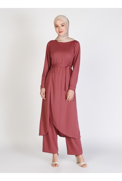 Tunik&pantolon Ikili Takım - Gül Kurusu - Ecesun Tunik&pantolon Ikili Takım - Gül Kurusu - Ecesun