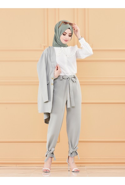 Kuşaklı Pantolon - Mint - Tofisa