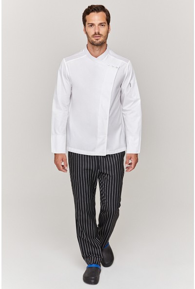 Ckn Ürgüp Model, Düşük Yaka Unisex Beyaz Aşçı Ceketi