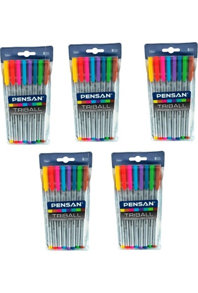 Pensan Triball Tükenmez Kalem 8'li Blister- 5 Paket Pensan Triball Tükenmez Kalem 8'li Blister- 5 Paket