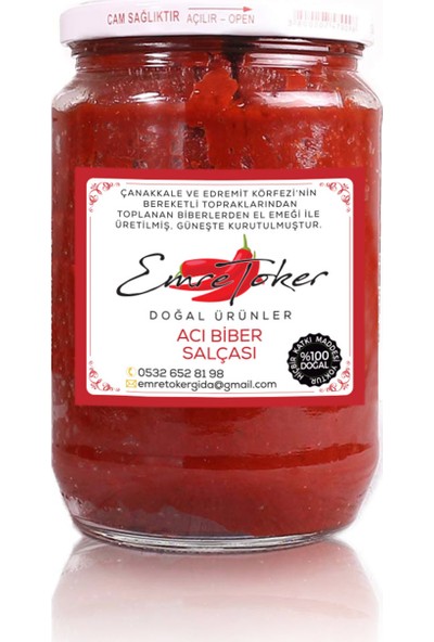 Emre Toker Ev Yapımı Acı Biber Salçası 1 kg